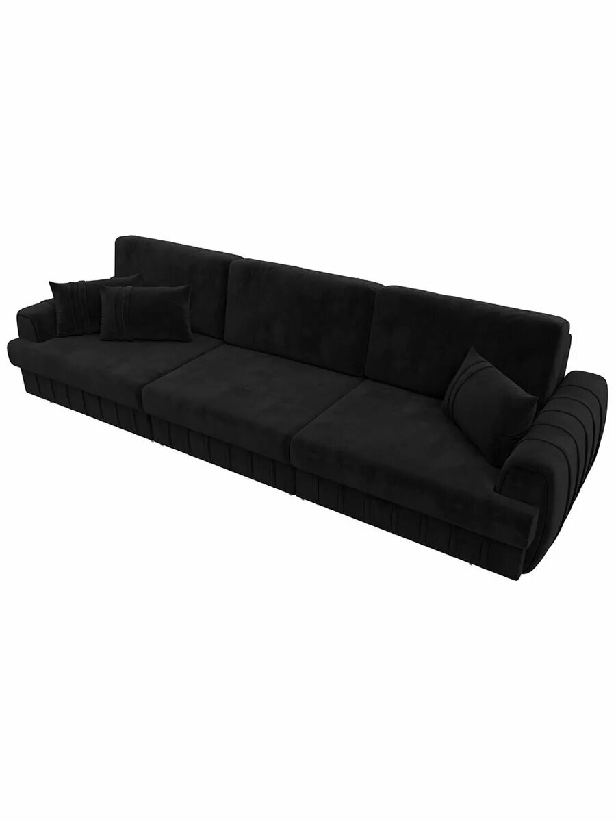 Большой прямой диван Монако, 337х93х107 см, с ящиком для белья, велюр