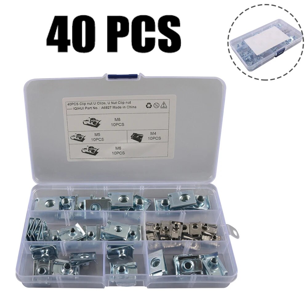 40 шт. M5 M6 M8 клипсы с гайками защитная пластина мотоцикла B-типа Язычковая гайка Автомобильная гайка из нержавеющей стали автомобильный U-образный зажим для авто мотоцикла
