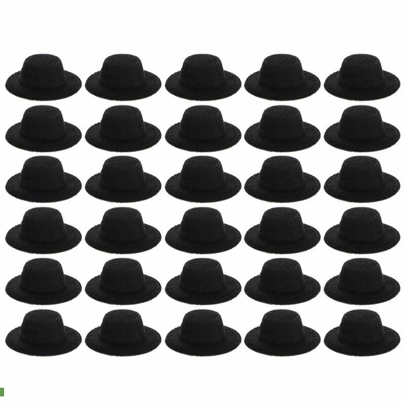 30 шт. маленьких шляп для женщин и детей, аксессуары для кукол, мини-тканевые миниатюрные декоративные очаровательные маленькие многофункциональные шляпки