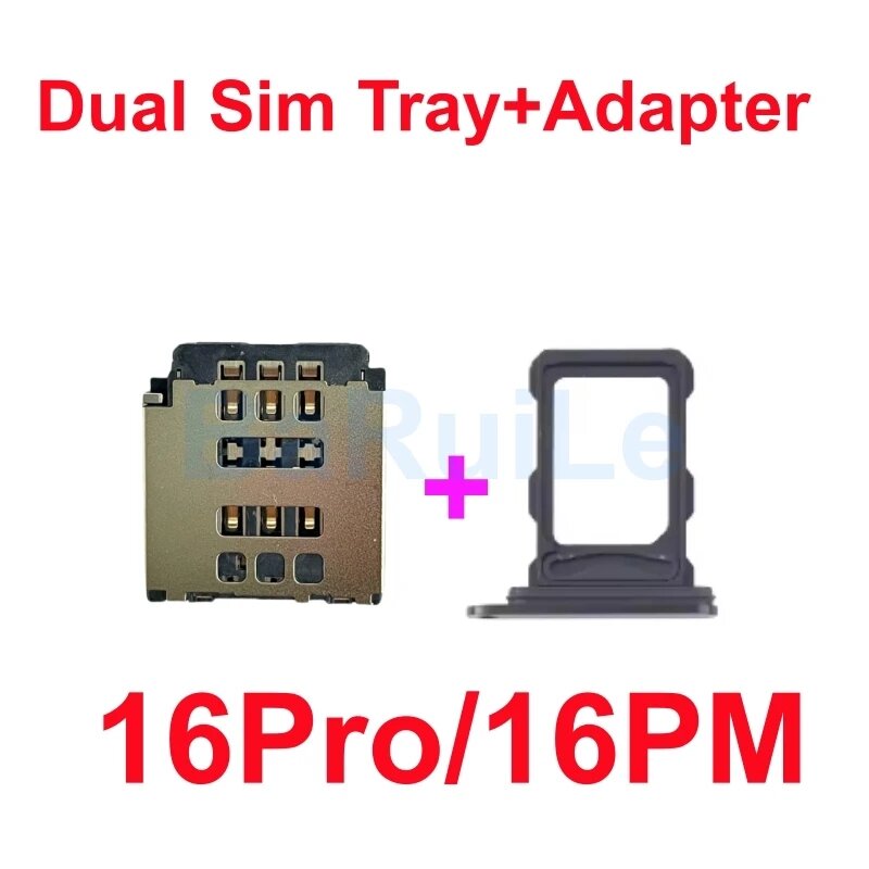 1 комплект гибкого кабеля с двумя czytтелями SIM-карт для iPhone 13 14 Pro Max 15 16Pro 16PM Black