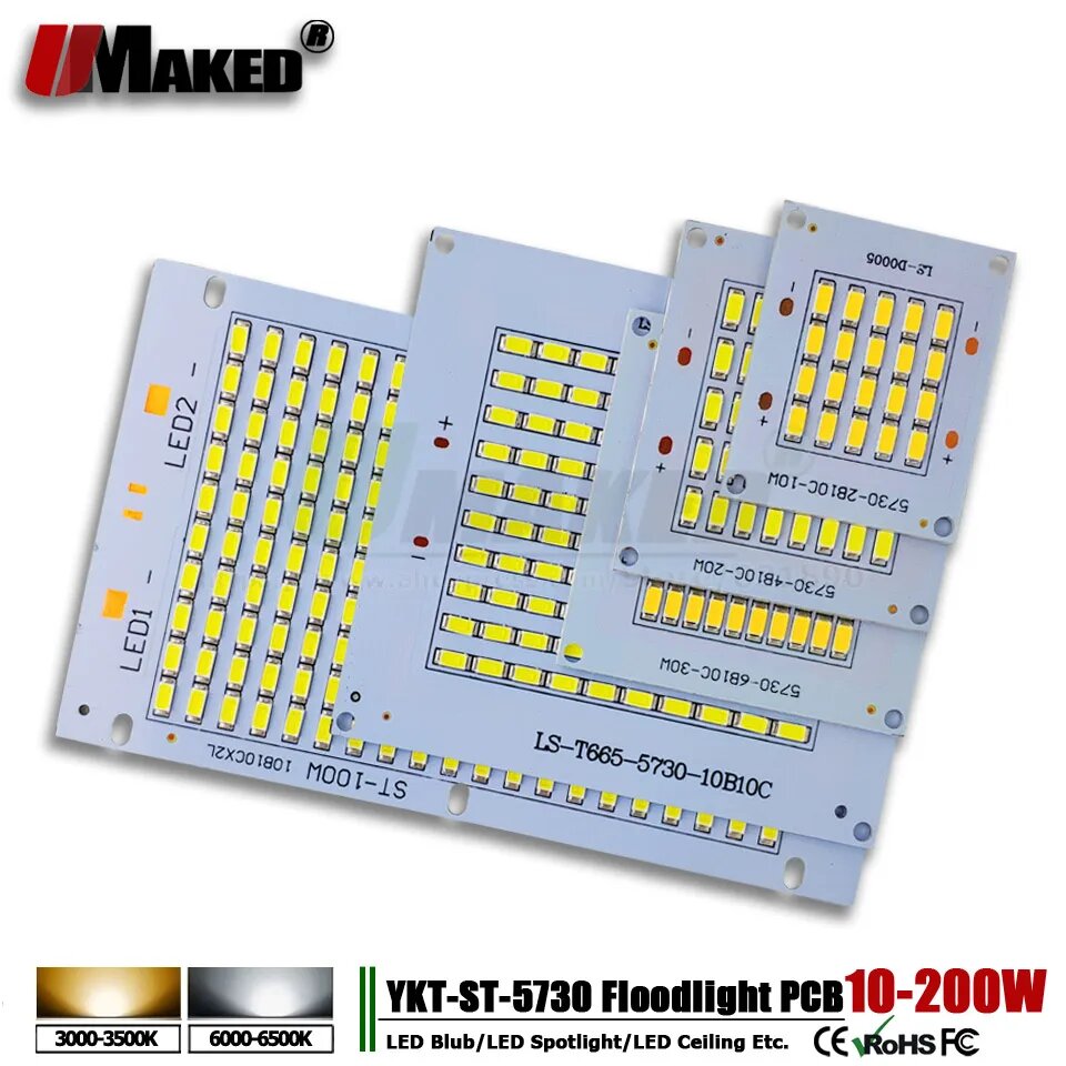 Umaked Алюминиевый радиатор для прожектора SMD5730 10-200Вт