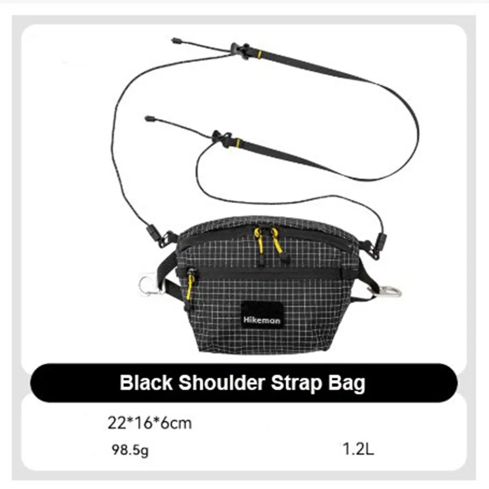 Портативная сумка через плечо Camping Hiking Crossbody Bag черного цвета Черный, Black Shoulder Bag