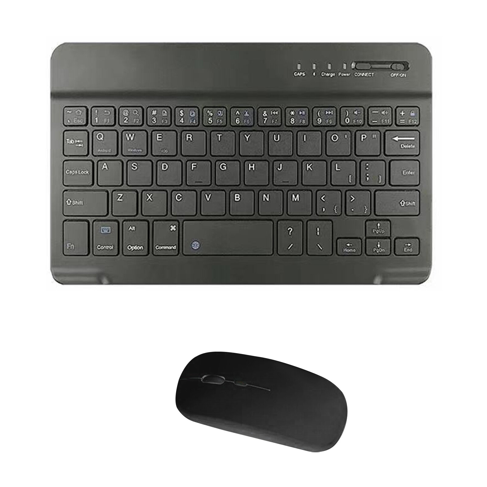 Беспроводная клавиатура и комбо для планшета, ультратонкий дизайн, заряжаемый аккумулятор, совместима с смартфоном, планшетом, iPhone, iPad, компьютером, поддерживает системы MASOS, iOS, Windows, BT 3.0, BT 5.0, 2.4Ghz, дальность 10 метров, 150MAh,
