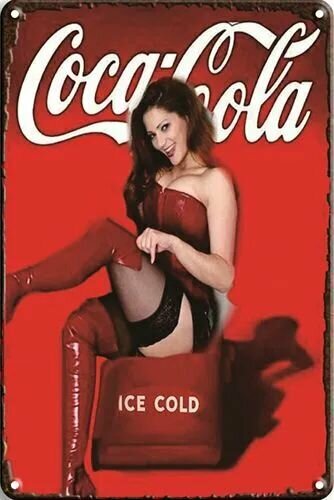 Реклама Coca-Cola, Жестяная табличка, Барный фон, домашний декор,30*20