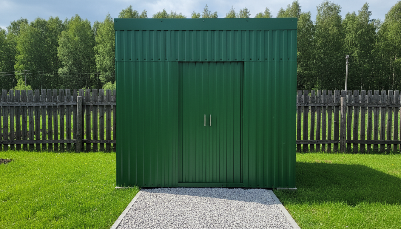 Хозблок скат 1,5*2м RAL6005 цвет Зеленый мох подсобник сарай сборный металлический