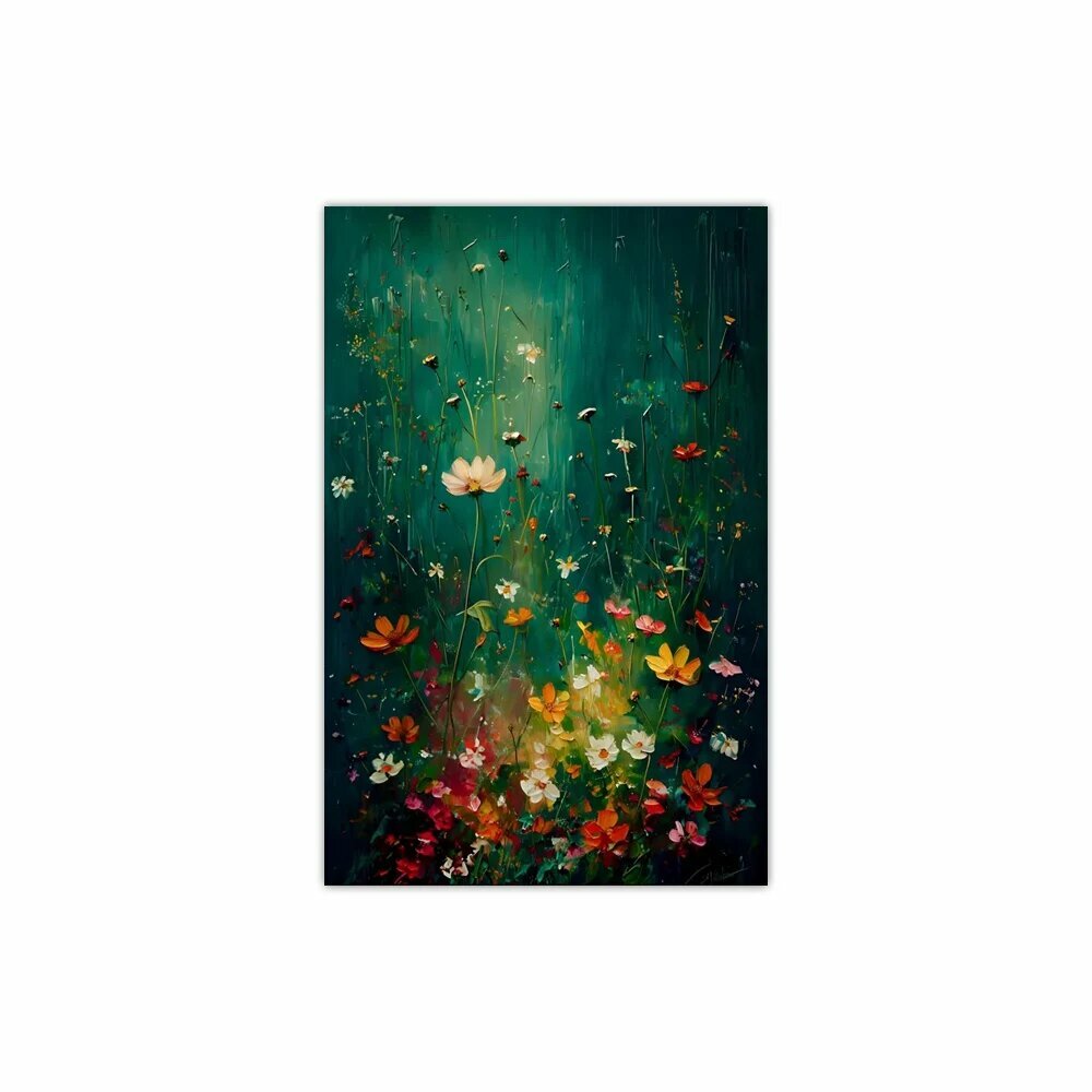 Цветочный пейзаж на холсте 20x30см, MD05461