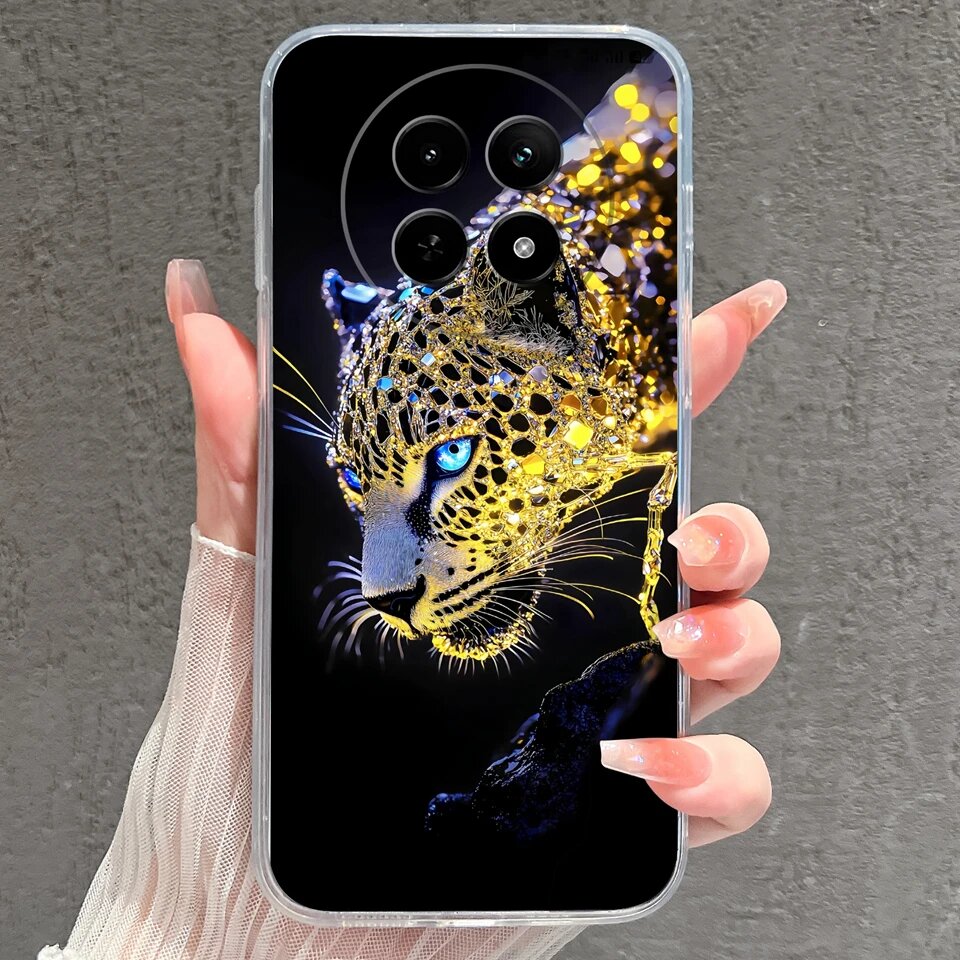 Чехол для Realme12 12+ 12Pro 12 Pro+ Little Fish Moon, нескользящая защита камеры, прозрачный корпус для Realme 12 Plus 12 Pro Plus, чехол