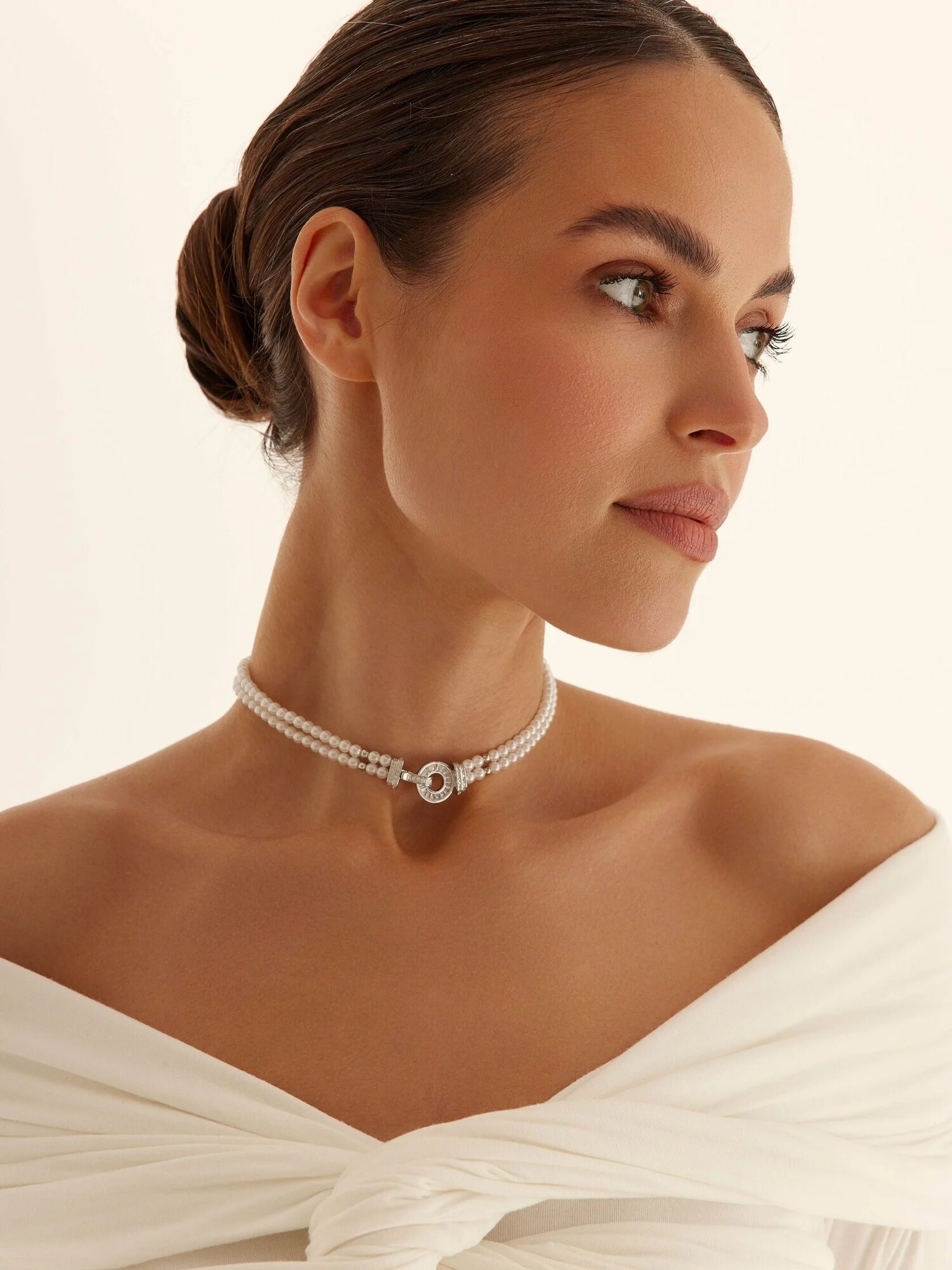 Чокер, жемчуг Swarovski синтетический