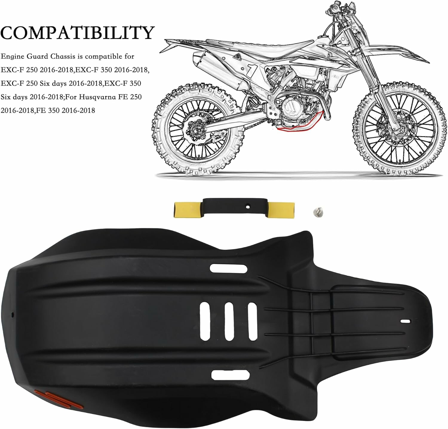 Защита двигателя мотоцикла KTM Husqvarna EXC-F SXF XCF XCW EXC 2016-2018