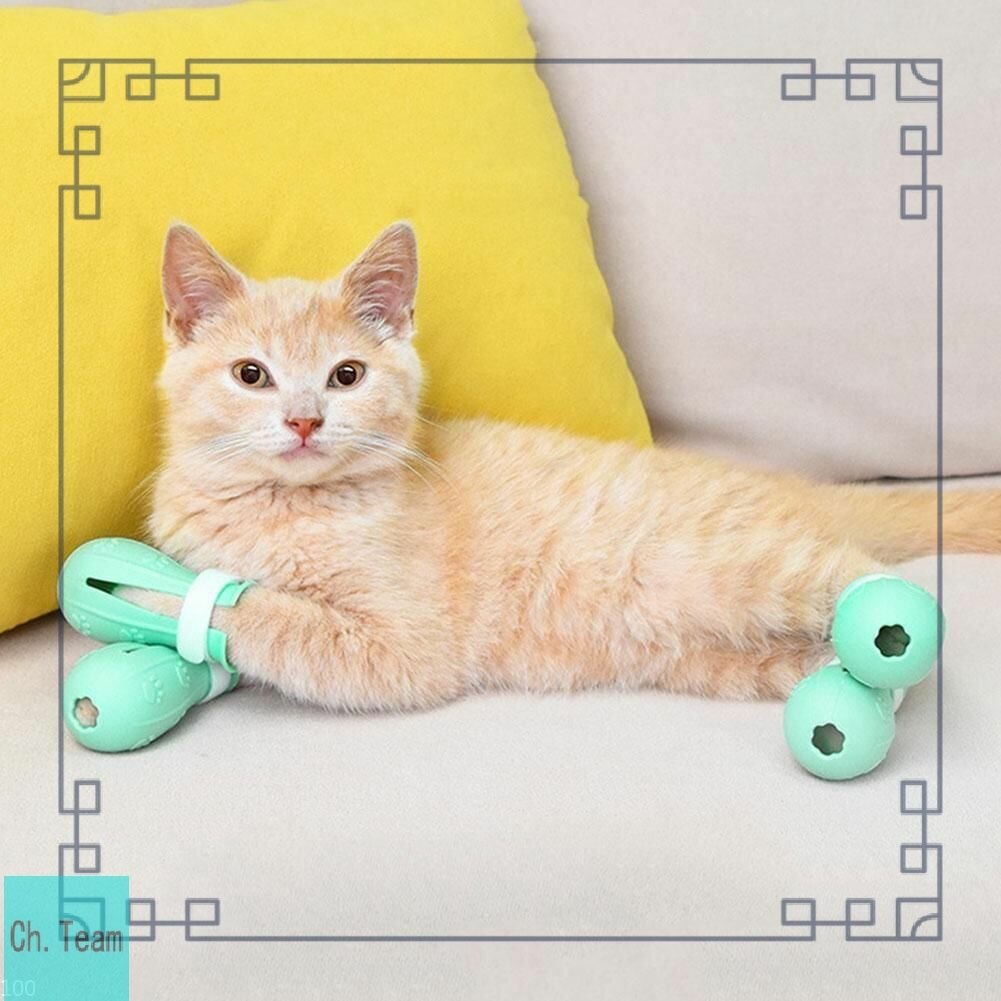 Эксклюзивные силиконовые чехлы для лап кошки 4 шт надежная защита от царапин при купании и груминге