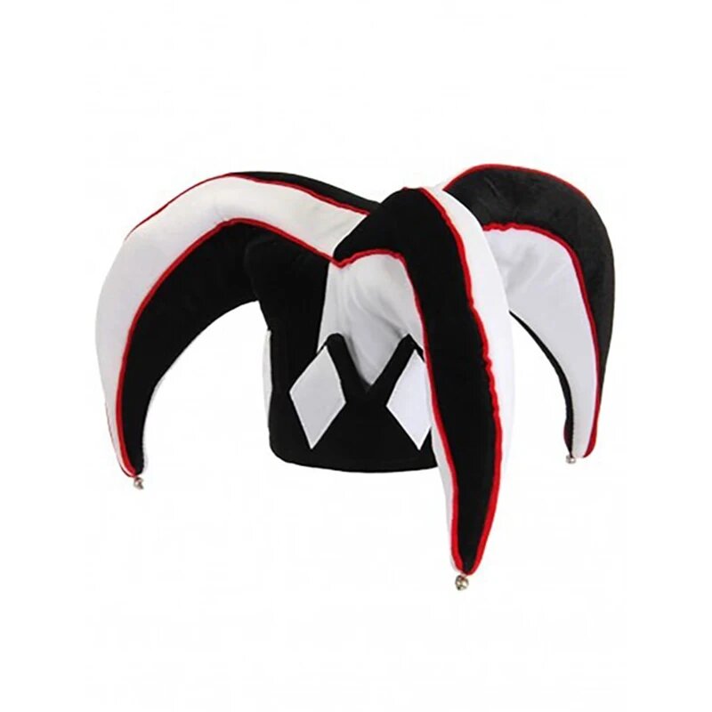 Черно-белая шляпа шута с колокольчиками