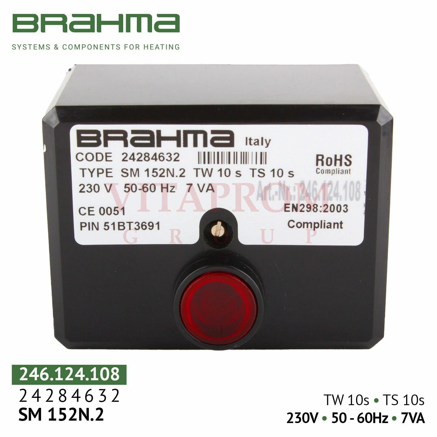 Блок управления горением Brahma SM152N.2, 24284632
