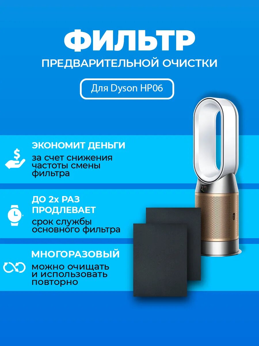Фильтр для очистителя воздуха Dyson HP06 + 970341-01 2 шт многоразовый