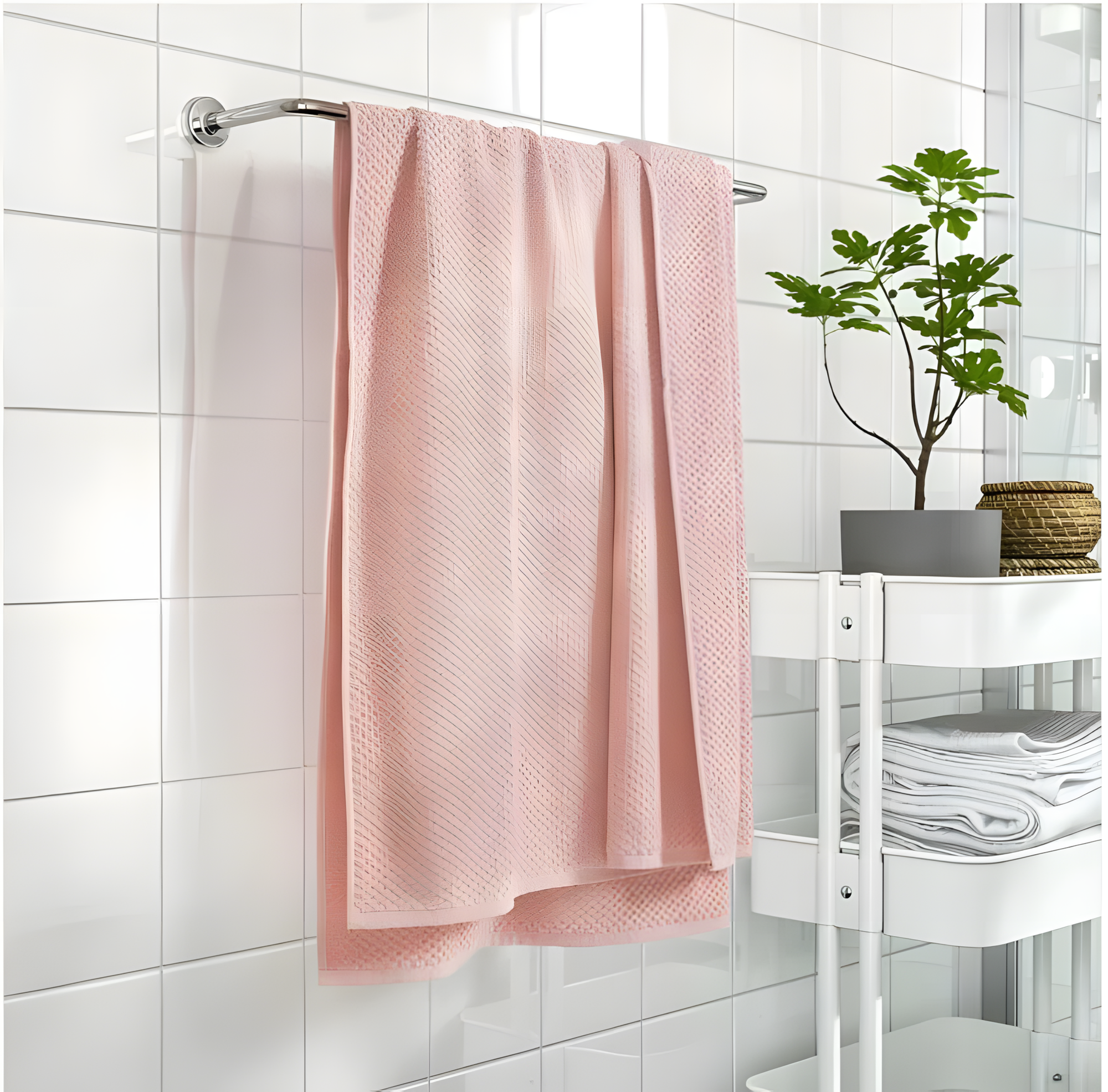 Полотенце махровое Ikea Gulvial, 100% хлопок, розовое, 70x140cm