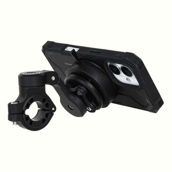 Держатель для смартфона Magssory GR-MT11 на руль с вибродемпфером и угловым креплением, чёрный