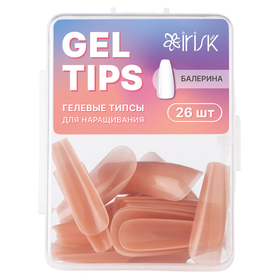 IRISK, Гелевые типсы Нюдовые «Балерина» 02 бежевые, 26 шт