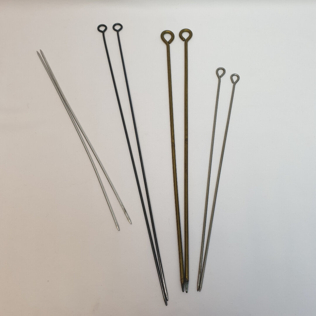Набор прямых спиц для вязания железных. Винтаж, СССР.