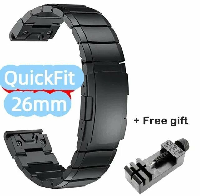 26 мм браслет для Garmin Enduro 3 2 / tactix / fenix 8 51 мм 7X 5X Pro Металлический Ремешок для часов tactix 8 7 Pro / instinct 3 2X / Descent mk1 mk2 mk3 Нержавеющая сталь Ремень