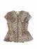 Топ GANNI Ruffled leopard-print top, размер 34, brown