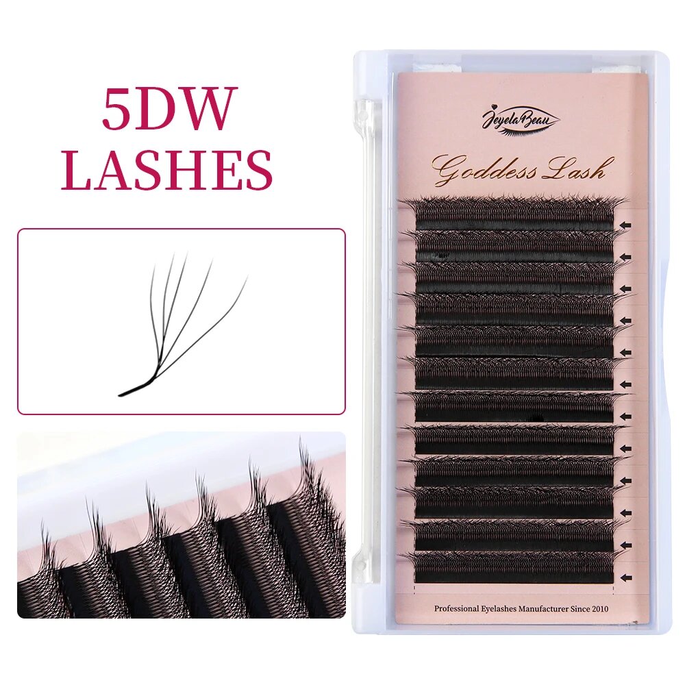 5DW ресницы Jeyelabeau Goddess Lash, 13 мм, черный