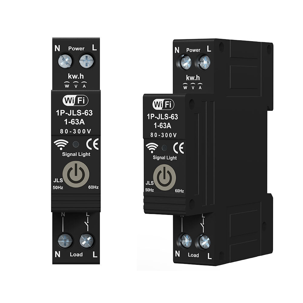 Автоматический выключатель Tuya WiFi с двусторонним измерением, защита от перегрузки, перенапряжения, пониженного напряжения, утечки, водяного насоса, перегрузки, пониженного тока и задержки
