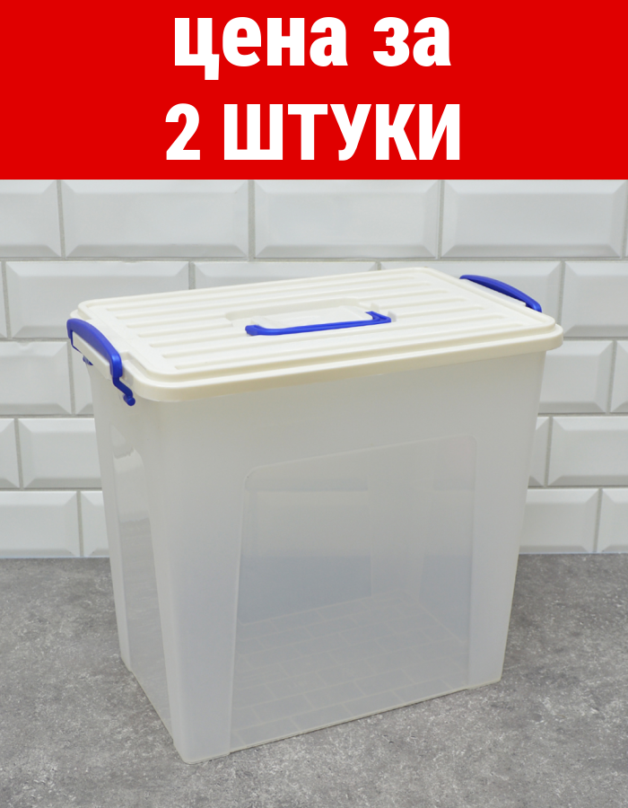 Комплект 2 шт, Контейнер 19л с ручкой "Депо", прозрачный