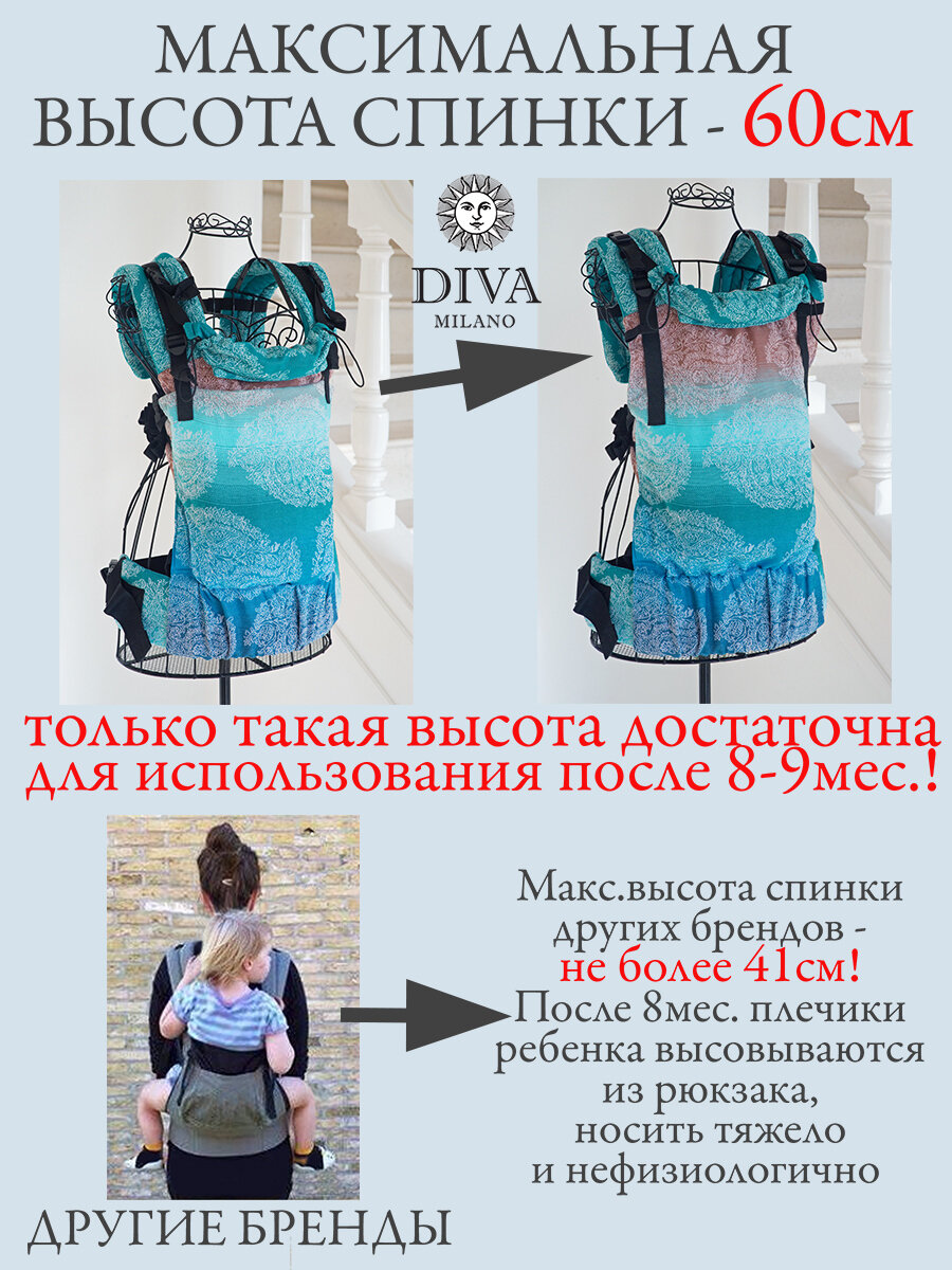 Эрго рюкзак 0+ (эргорюкзак) (слинг не кенгуру) Diva Canvas One с рождения (для новорожденных) Nebbia — фото 1