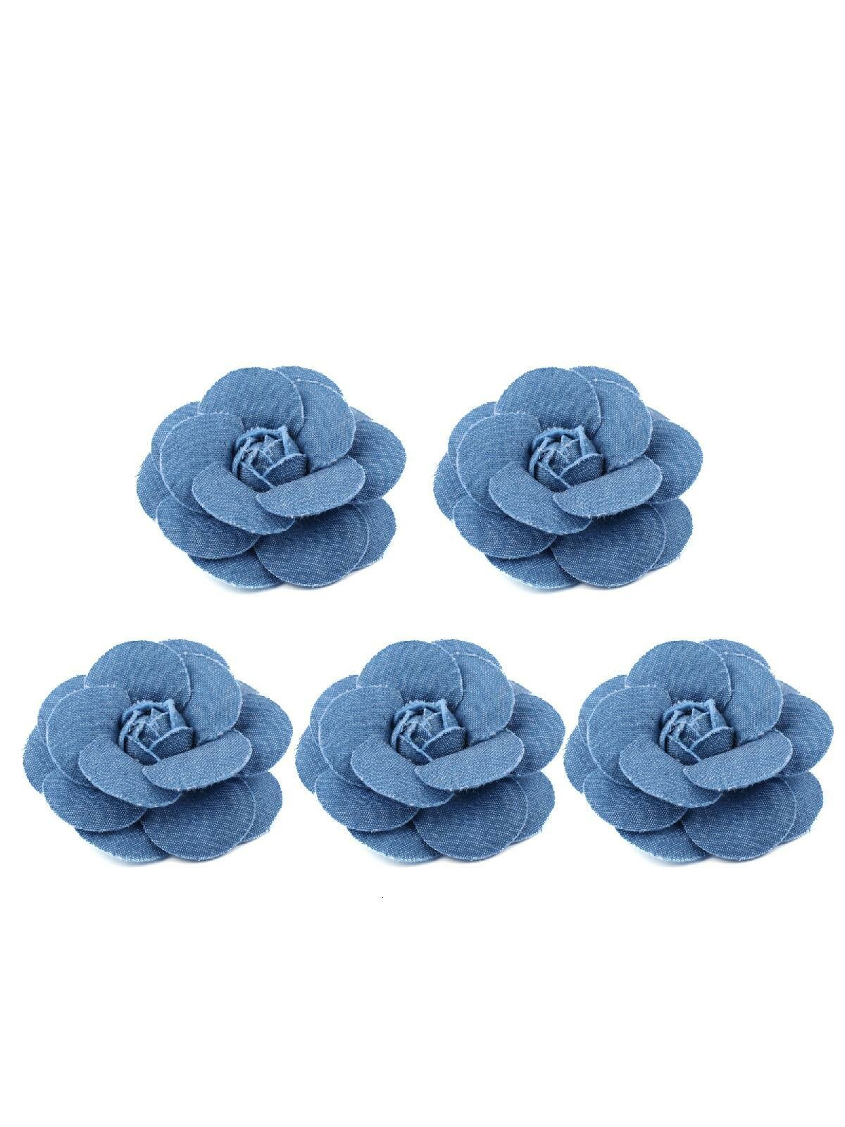 Набор из 5 корейских джинсовых цветочных аппликаций, A1