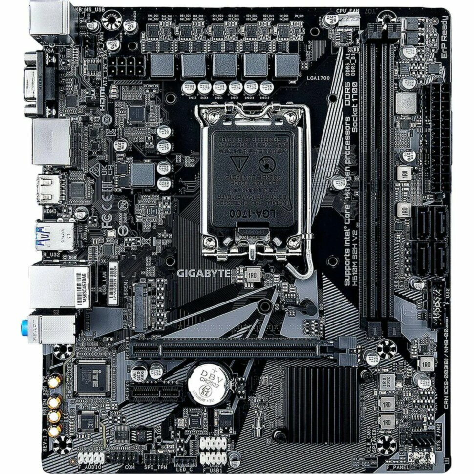 Материнская плата GIGABYTE H610M S2H V2, H610 s1700, 4xDDR5, mATX, 2120890