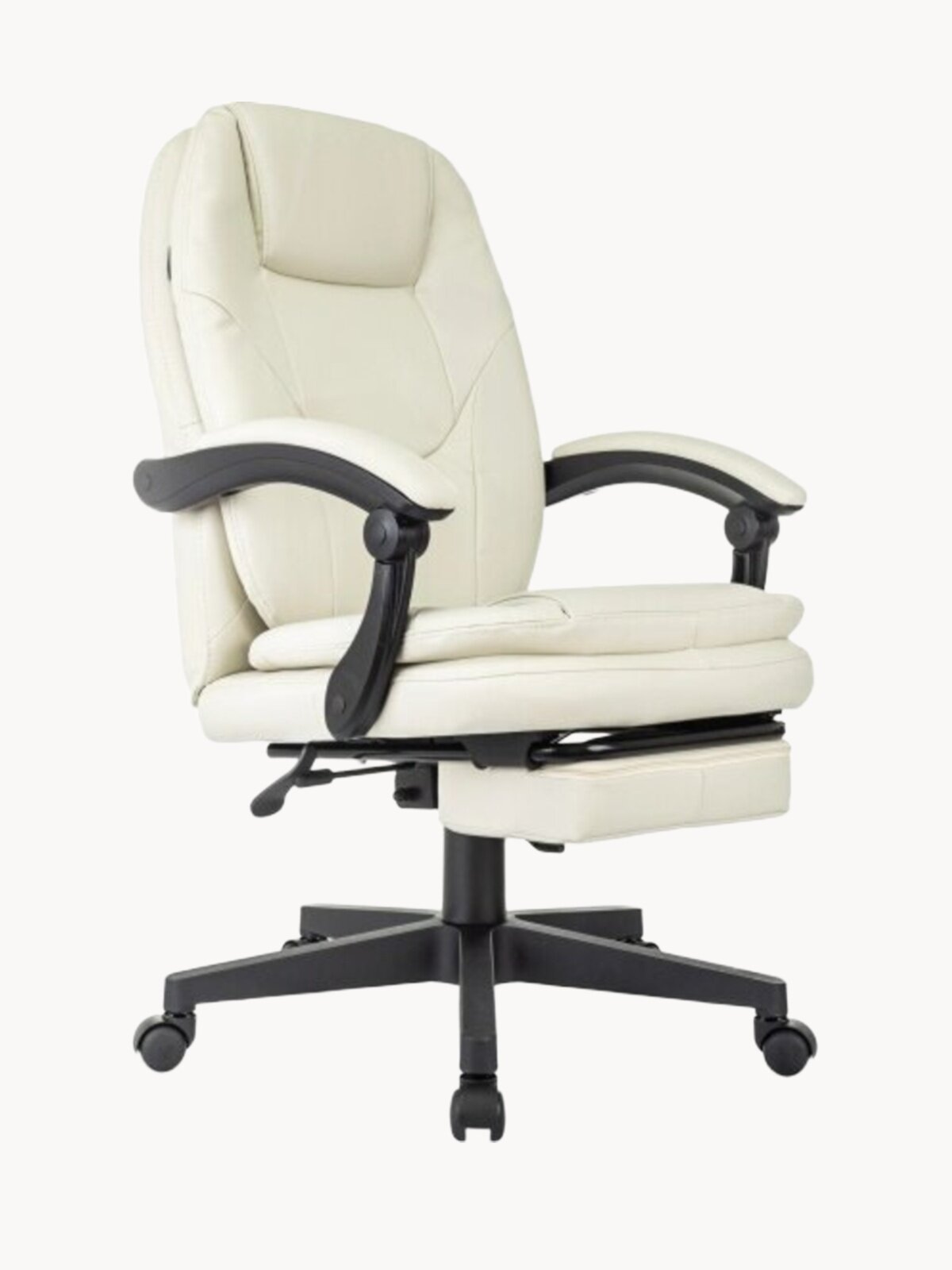 Кресло руководителя Бюрократ CH-868N-BF слоновая кость эко. кожа крестов. пластик подст. для ног