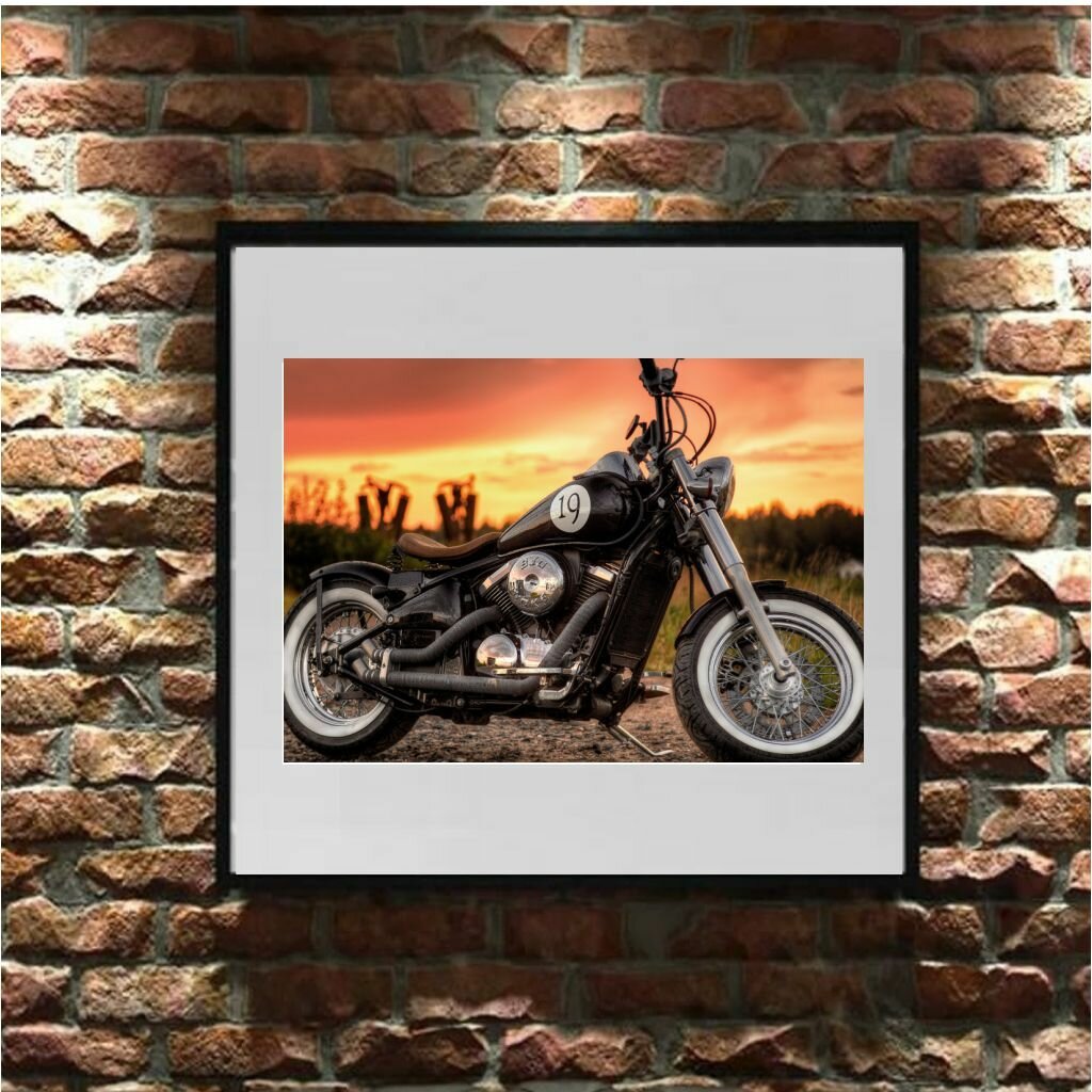 Постер "bobber kawasaki" от Cool Eshe из коллекции "Автомобили", плакат А4 (29,7 х 21 см) для интерьера