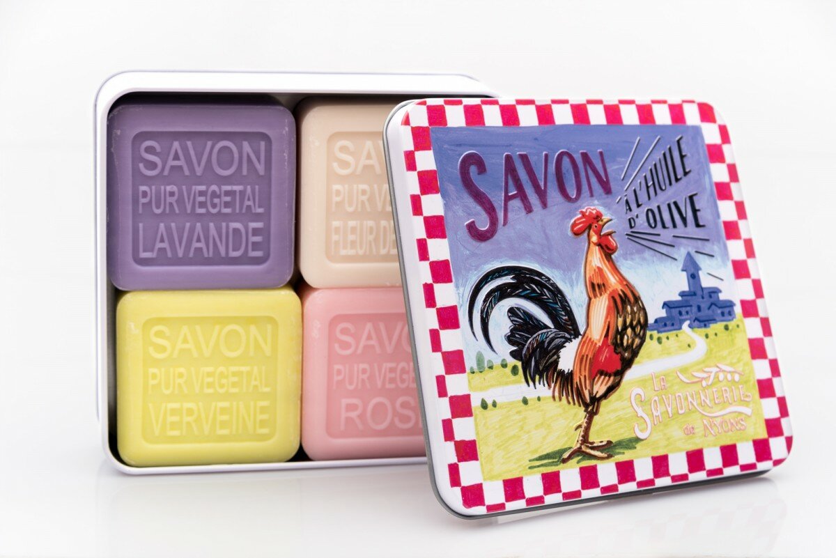Набор мыла La Savonnerie de Nyons, в металлической коробке «Петух», 400 г
