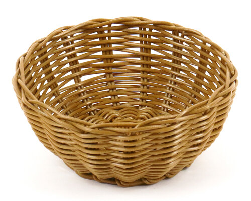 Корзинка для хлеба плетеная круглая d-17,5х7см коричневая