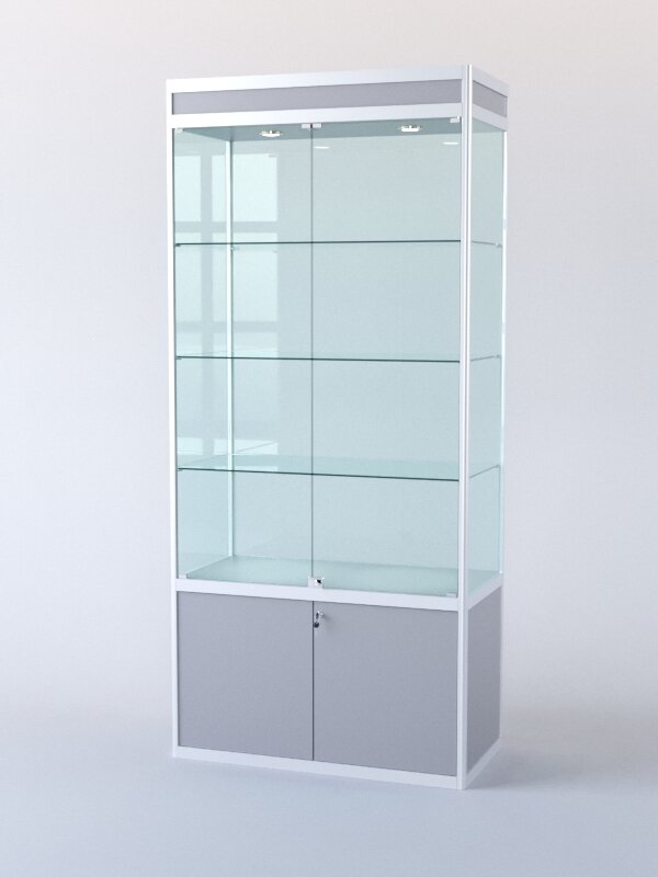 Витрина для музеев вооруженных сил "экспонат" №8-2 (задняя стенка стекло), Серый