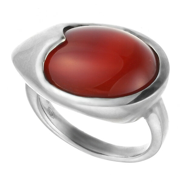 Кольцо, серебро, 925 проба, агат