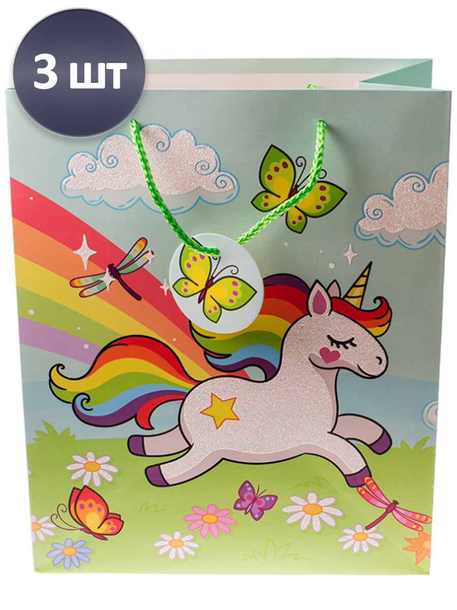 Подарочные пакеты "Perfect Craft", пакет для подарка 1730-SB-3 "Радуга", 3 шт.