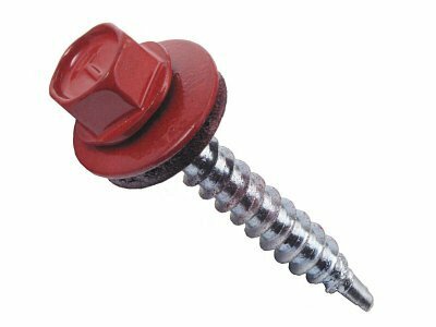Саморез кровельный, сталь, 4.8 x 35 мм оксид красный RAL 3009, 4 шт