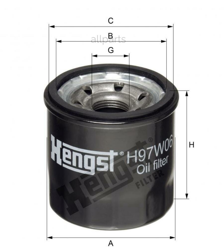 HENGST FILTER H97W06 Hengst Фильтр масляный (W 67/1, C-224), H97W06