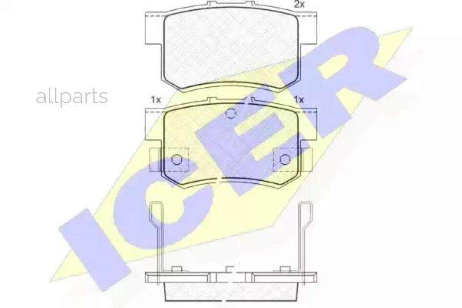 ICER 180798 180798 колодки дисковые задние !\ Honda Accord 1.8-2.3/2.0TD 90-99, Rover 600 1.8-2.3 93>