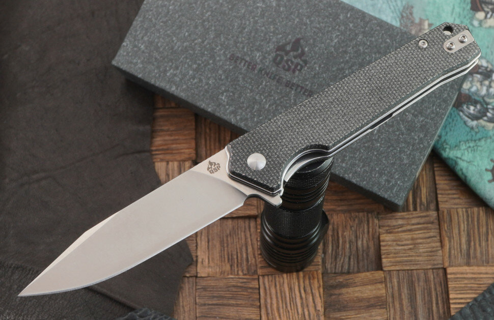 Складной нож QSP Knife Mamba V2 QS111-G1, сталь D2, рукоять черная микарта