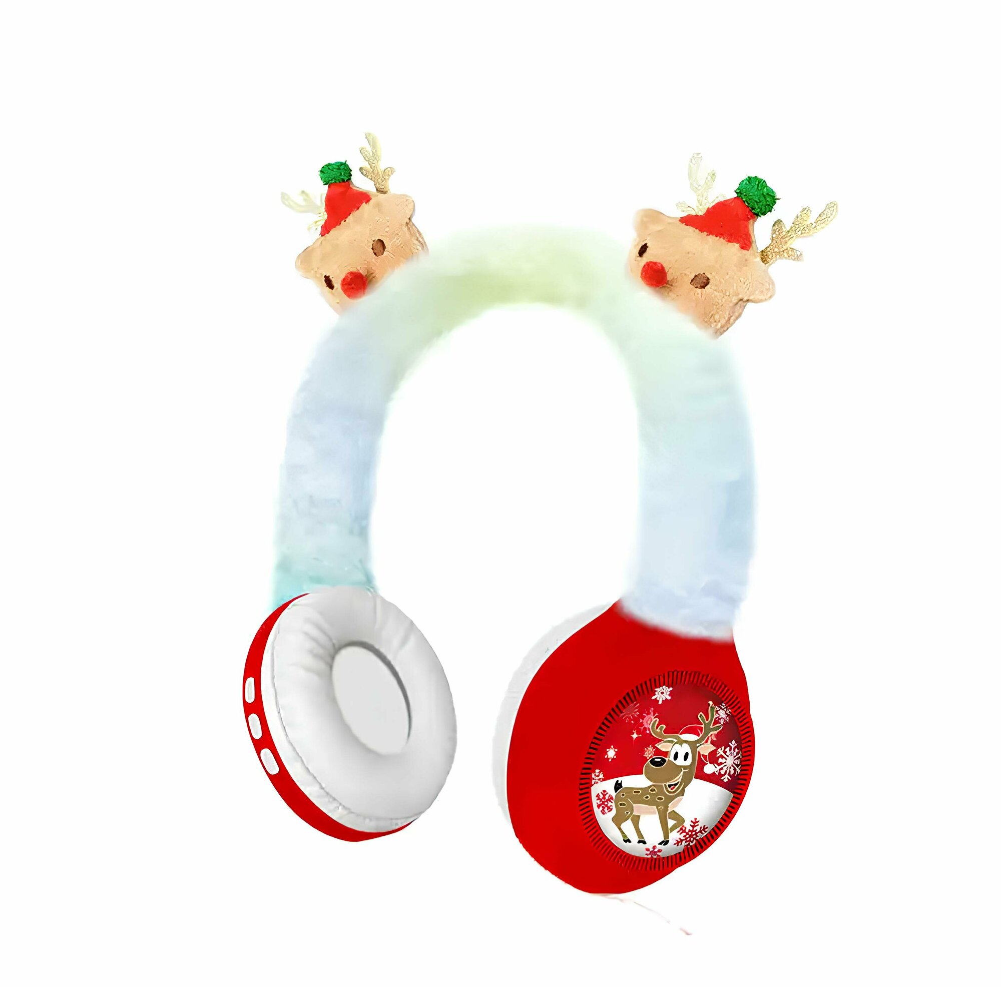 Беспроводные новогодние детские наушники с мягким ободком MSL-802 красный