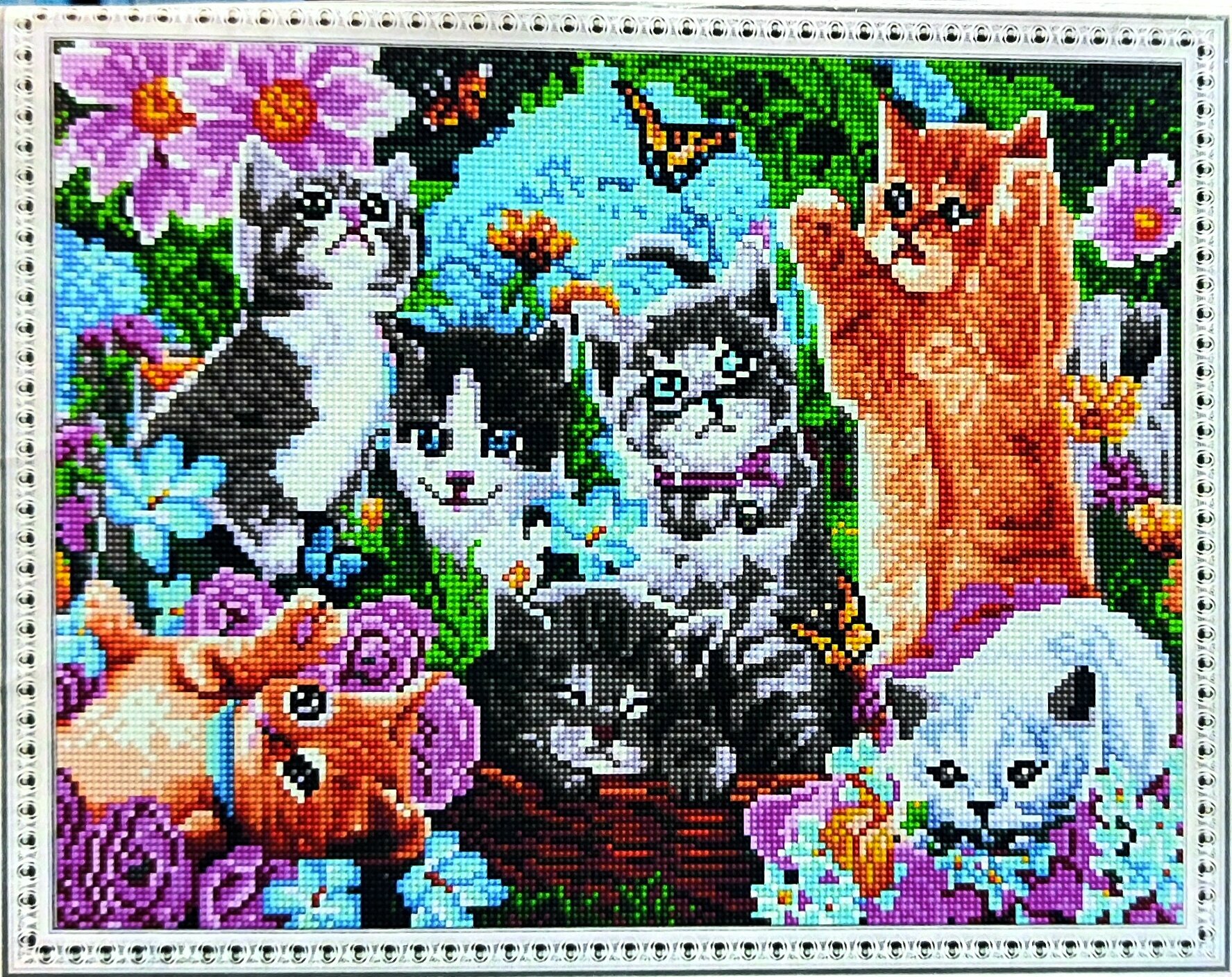 Алмазная мозаика Paintboy "Домашние животные", 40 см x 50 см, акриловые стразы