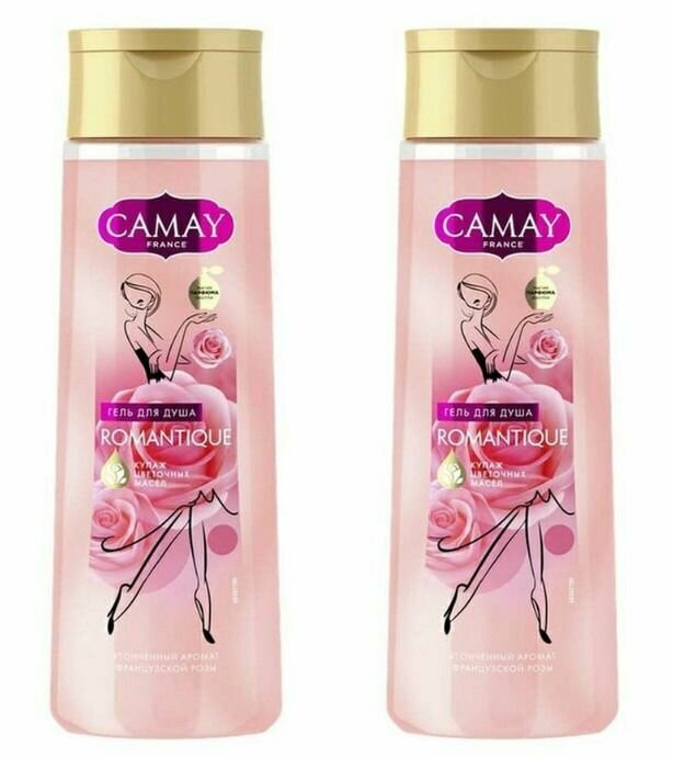 Camay Гель для душа Романтик, 250мл, 2шт