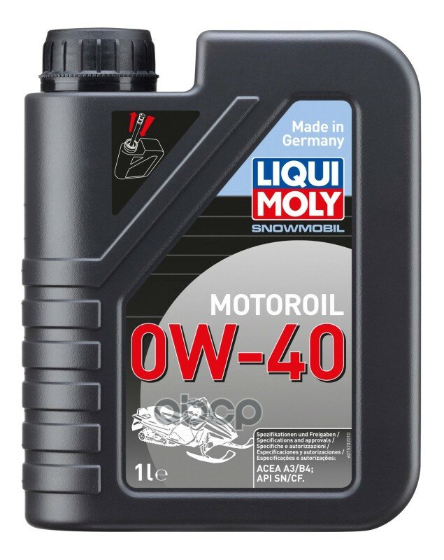 LIQUI MOLY Масло Моторное Синт Snowmobil Motoroil 4T 0W-40 (1Л) 7520
