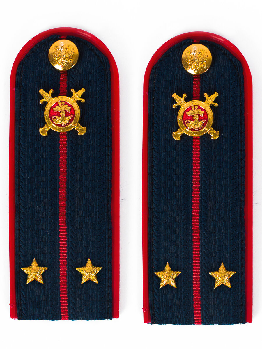 Погоны Полиции Пластик (в сборе) укомплектованные с фурнитурой темно-синие (Лейтенант) 14х5см