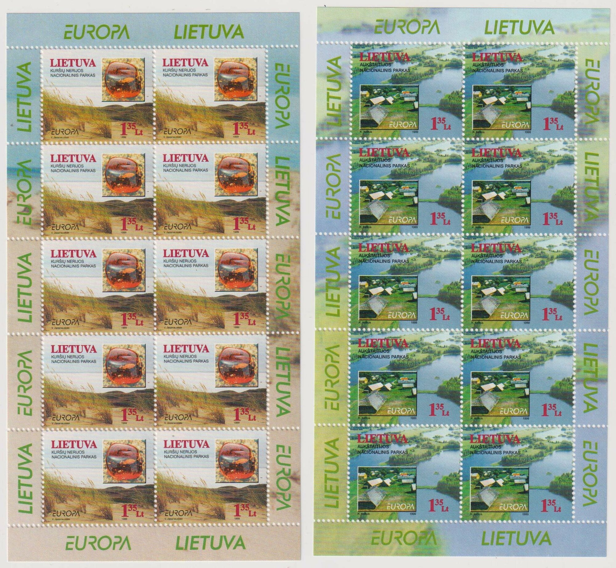 Почтовые марки Литва 1998г. "Природные заповедники и парки" Природа, Танцы MNH