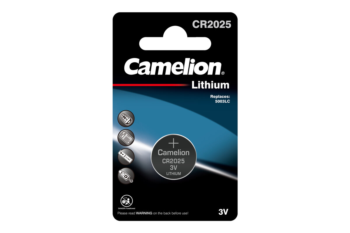 Батарейка Camelion CR2025 Lithium, емкость 150 мАч, блистер, 3.0В, 1шт