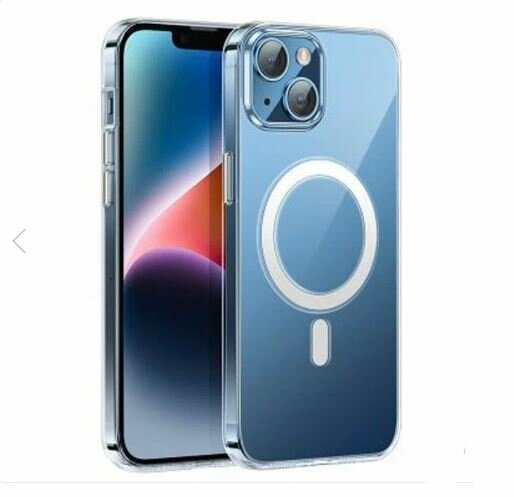Силиконовый чехол Hoco Magnetic series airbag anti-fall protective shell for iP15 Plus прозрачный