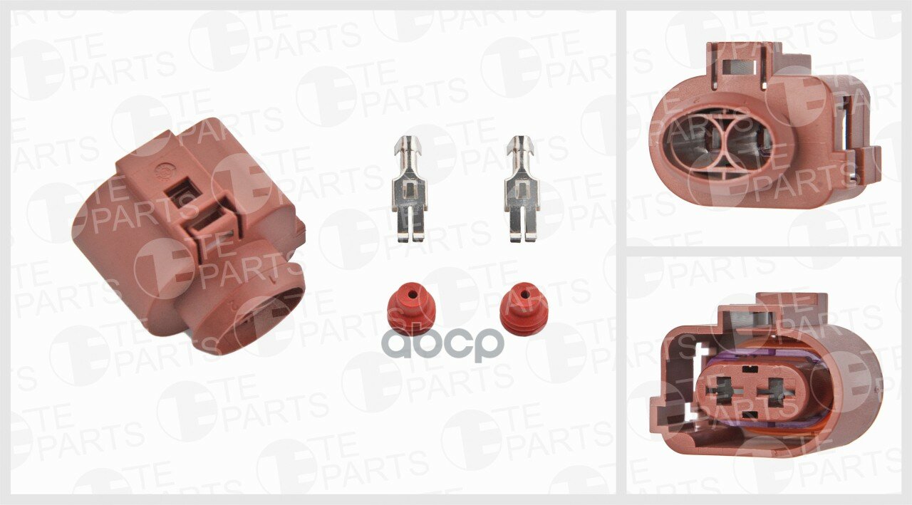 Разъём 2х контактный К-тация: 2-pin, 2 уплотнения, фиксатор, уплотнение TE PARTS арт. 7746524