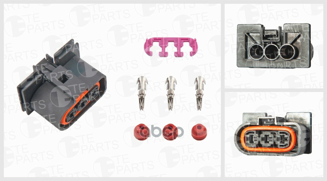 Разъём 3х контактный К-тация: 3-pin, 3 уплотнения, фиксатор TE PARTS арт. 7743362